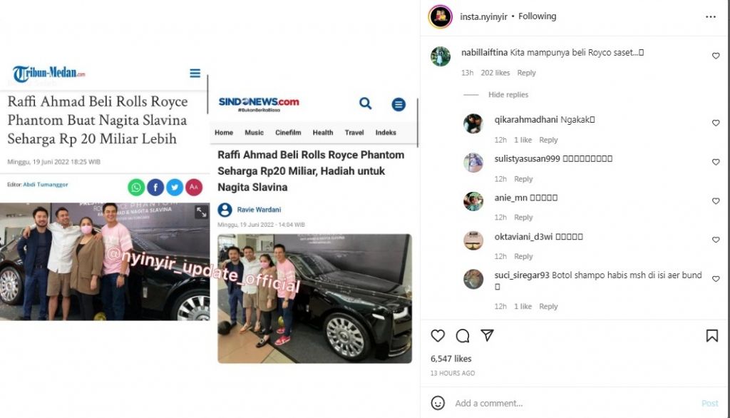 Raffi Ahmad Rogoh Kocek Hingga Rp20 Miliar untuk Mobil Mewah Rolls ...