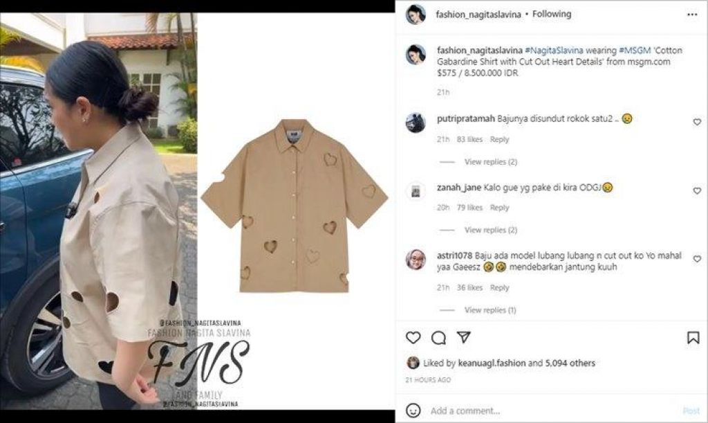 Penampilan Nyentrik Nagita Slavina Pakai Baju Bolong-Bolong Bikin Salfok, Harganya Bikin ...