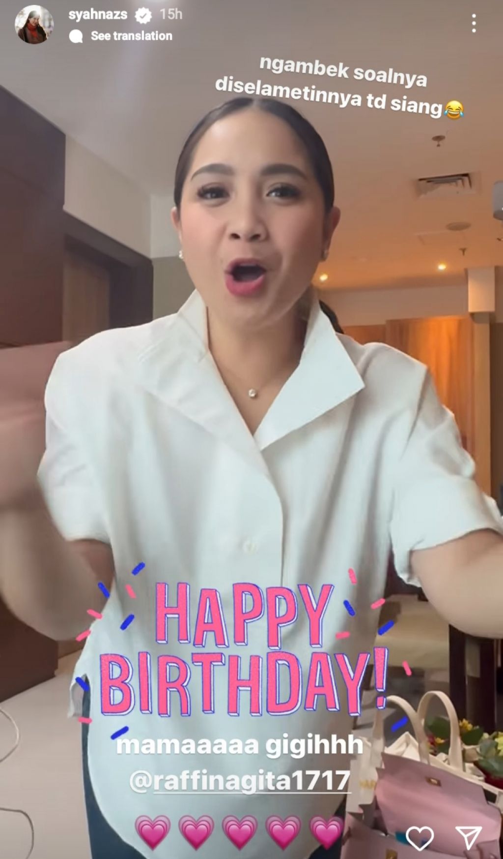 Syahnaz Ucapkan Selamat Ulang Tahun di Medsos, Nagita Slavina Justru ...