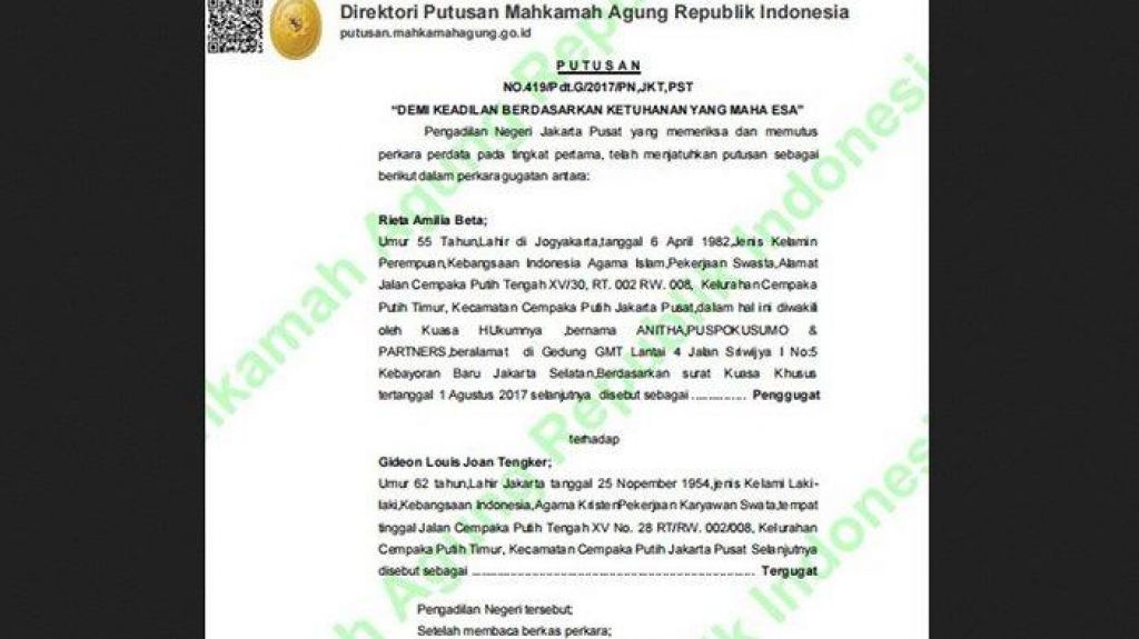Puluhan Tahun Pisah, Penyebab Rieta Amilia dan Gideon Tengker Bercerai ... Puluhan Tahun Pisah, Penyebab Rieta Amilia dan Gideon Tengker Bercerai ...