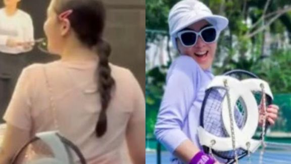 Nagita Slavina dan Syahrini Sama-sama Tenteng Tas Raket Tenis Seharga Rp124 Juta, Netter ...