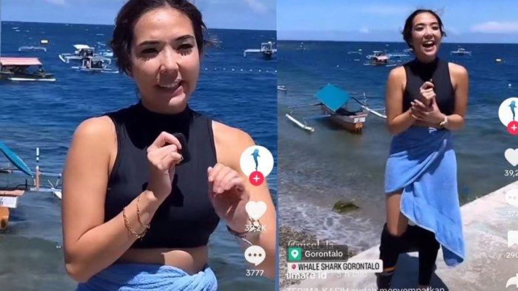 Bikin Salfok, Begini Penampakan Celana Gisella Anastasia Melorot Saat Wawancara Usai Menyelam di ...